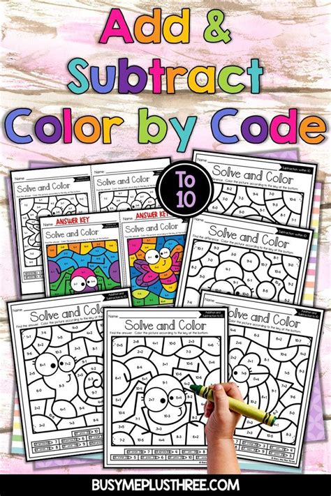 Color By Code Bugs And Insects Color By Number Addition And Subtraction To 10 Addition And