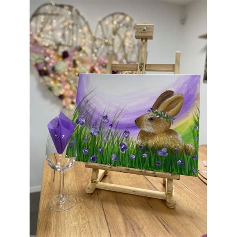 Рисуване и вино Великденско зайче