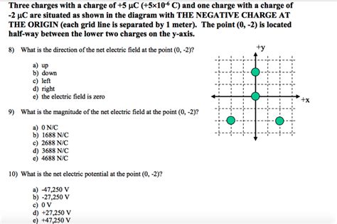 Solved Three Charges With A Charge Of Mu C Times Chegg Com