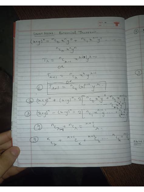 Binomial Theorem Short Notes Pdf Pdf Binomial Theorem Short Notes Pdf Pdf