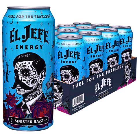 El Jefe Energy Drink Sinister Razz 473ml Usa 12 Can American Candy N