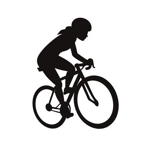 A Black And White Image Of A Woman Riding A Bike Premium Ai Generated