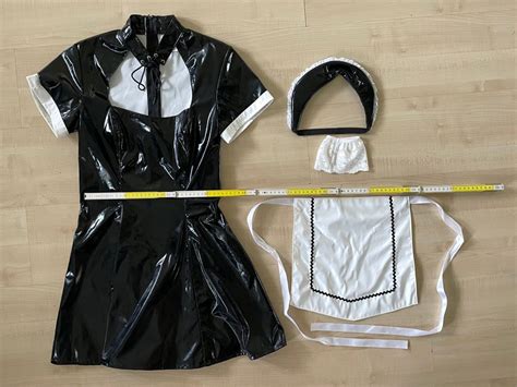Dienstmädchen Maid Servante Maid Lack Latex Fun Dress L13 Neu