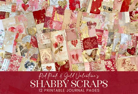 Shabby Journal Patterns Valentines Day Graphic By Visual Gypsy