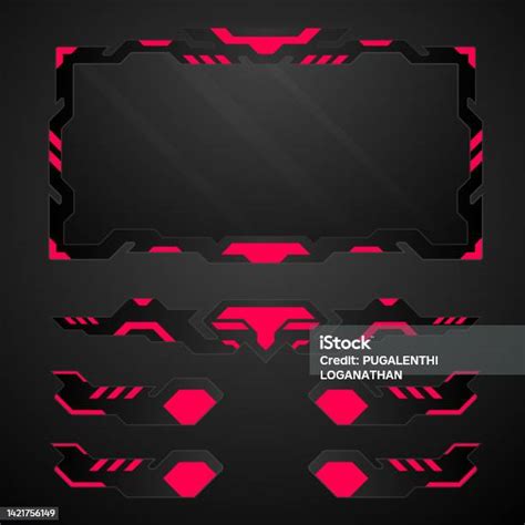 최신 라이브 스트림 오버레이 웹캠 테두리 프레임 및 경고 배너 라이브 비디오 방송에 설정 라이브 스트리밍에 대한 스톡 벡터 아트