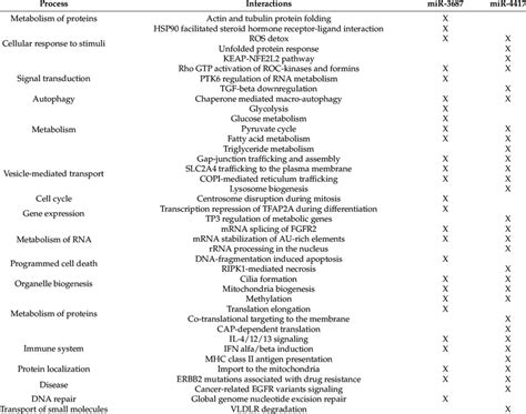 cellular processes and pathway interactions identified using reactome
