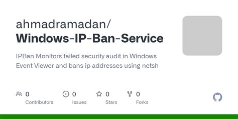 Github Ahmadramadan Windows Ip Ban Service Ipban Monitors Failed Security Audit In Windows