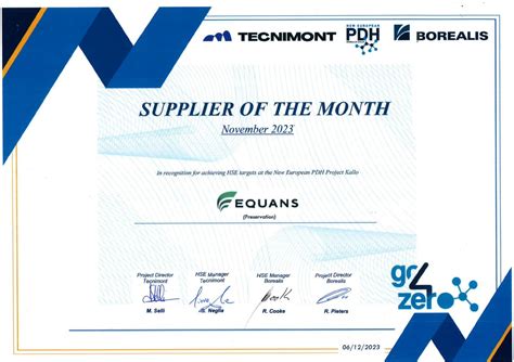 Björn Alpaerts On Linkedin Equans Supplier Of The Month Pdh Plant