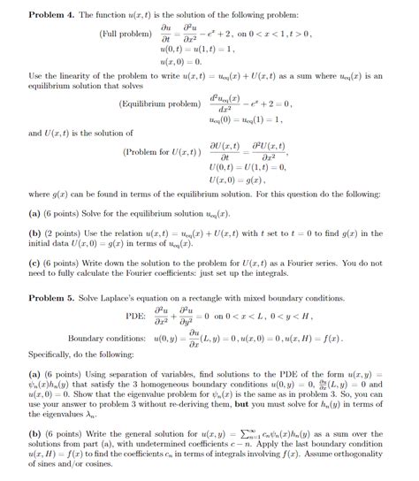 Solved Problem The Function U T Is The Solution Of Chegg