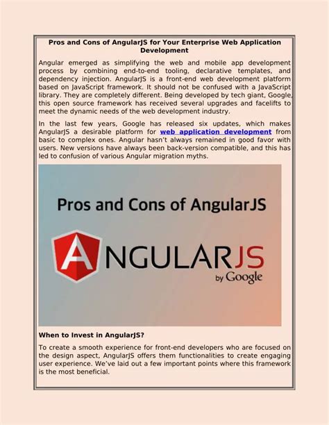 ppt pros and cons of angularjs for your enterprise web application