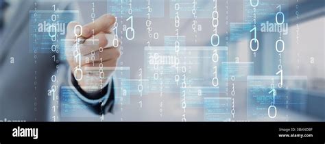 Binary Code And Software Programming Visualization With Interactive