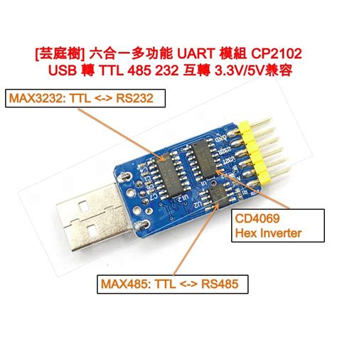 [芸庭樹工作室] 六合一多功能串口模組cp2102 Usb轉ttl 485 232互轉 3 3v 燒錄器 下載器 蝦皮購物