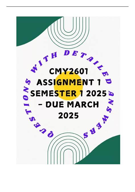 Cmy2601 Assignment 1 Semester 1 2025 Due March 2025 Crime Risk Perspectives Cmy2601