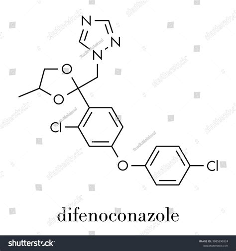 Difenoconazole Fungicide Molecule Skeletal Formula Stock Vector Royalty Free 2085290224