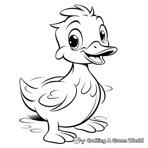Yellow Duck Coloring Pages Free And Printable