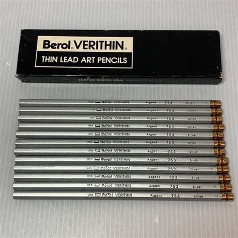 Argent 753 Vintage Berol Verithin Thin Lead Art Pencils