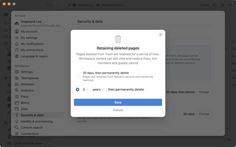 Custom Data Retention Settings Notion Help Center