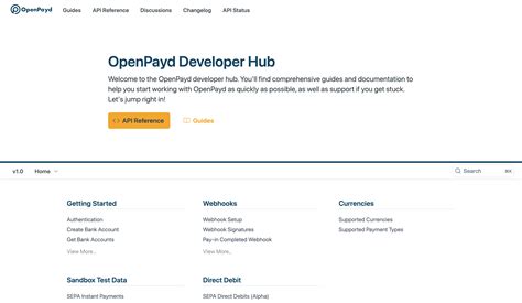 OpenPayd API Developer Docs APIs SDKs And Auth API Tracker
