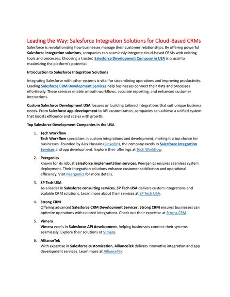 Ppt Leading The Way Salesforce Integration Solutions For Cloud Based
