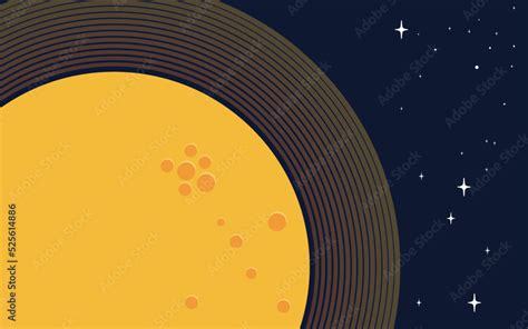 Vector Space Background Cute Flat Style Template With Stars In Outer Space Stock Vector