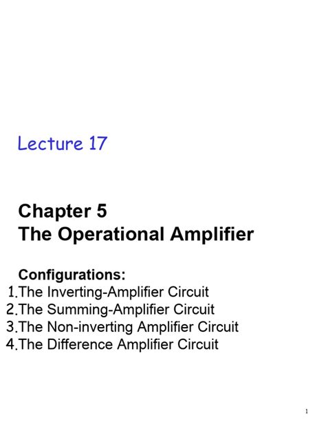 Operational Amplifier Configurations Guide Pdf Operational