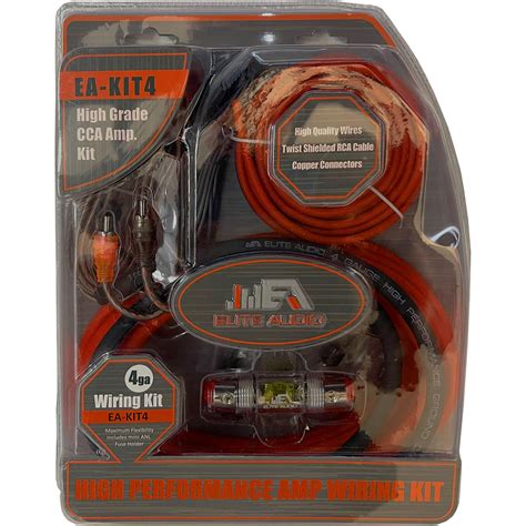 Elite Audio Ea Kit4 4ga Cca Amplifier Installation Kit Ssr Distributors