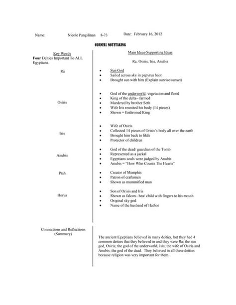 Cornell Notes In Word Pdf
