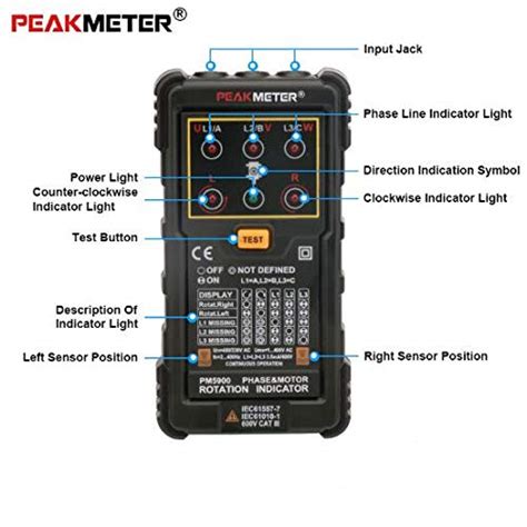 Peakmeter Pm5900 3 Motor Rotation Indicator Meter Sequence Tester
