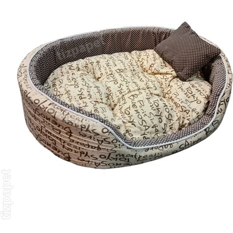 خرید و قیمت تخت خواب سگ پاتی لالا با تشک جدا شونده همراه بالش رنگ کرم