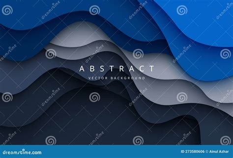 Multi Colored Abstract Blue Gray Papercut Overlap Layers Background Stock Vector Illustration