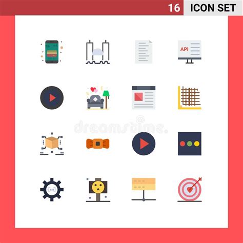 Group Of 16 Modern Flat Colors Set For Abstract Develop River