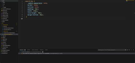 Css Reactjs Search Box Style Appearance Warning Stack Overflow