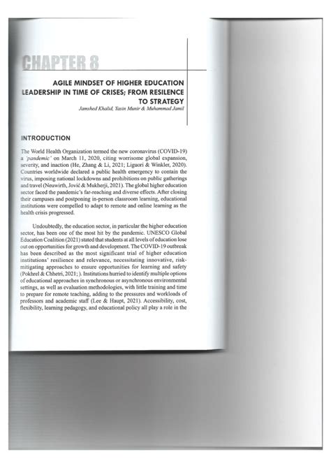 Pdf Agile Mindset Of Higher Education Leadership In The Time Of