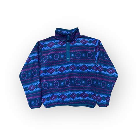 90s Llbean Fleece Snapt Reo Vintage