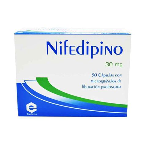 Nifedipino 30 Mg 30 Cápsulas Para Control De Hipertensión