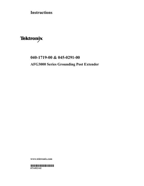 Tektronix Afg3000 Series Grounding Post Extender