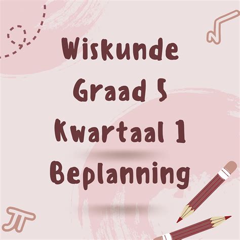 Graad 5 Wiskunde Kwartaal 1 Beplanning Cs Summaries