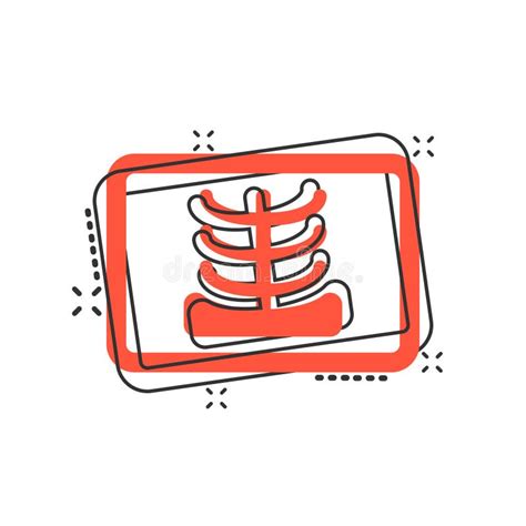 X Ray Icon In Comic Style Radiology Cartoon Vector Illustration On