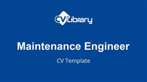 Maintenance Engineer Cv Template Cv Library