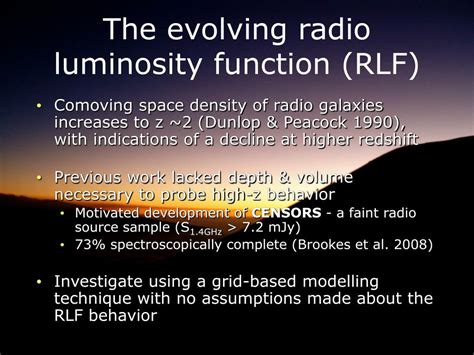 Ppt The Luminosity Dependent Evolution Of The Radio Luminosity