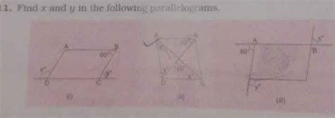 12 Find X And Y In The Following Parallelograms 6 4 娍 Filo