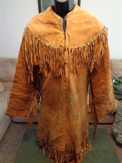 Rendezvous Mountain Man Native American Fringed Buckskin Top Mountain