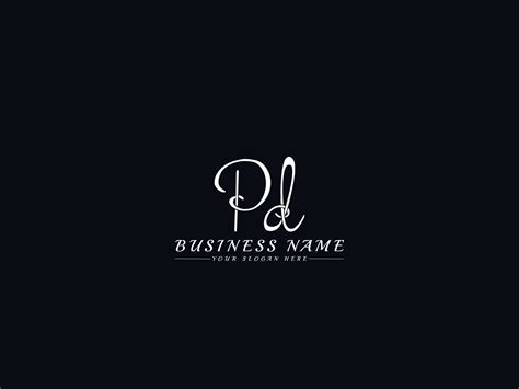 Initial Pd Signature Logo Unique Pd Logo Letter Design 16087118 Vector