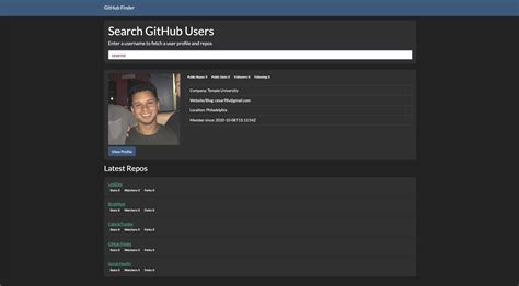 GitHub Cesarovj Github Finder Search Users And View Repos