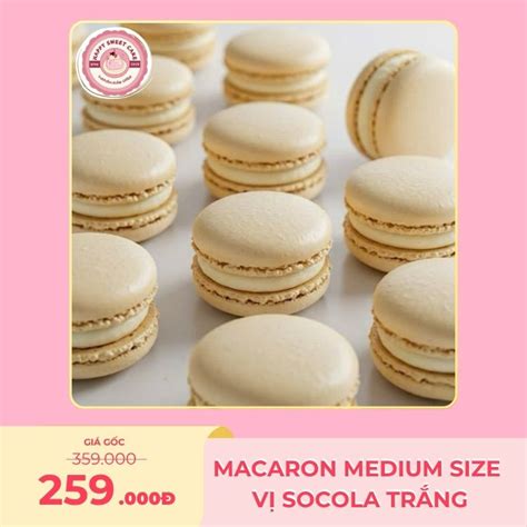 Macaron Medium Size Socola Trắng Happy Sweet Cake
