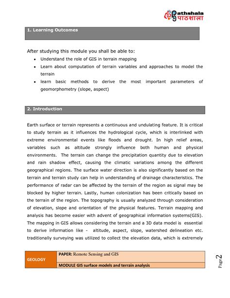 SOLUTION Gis Surface Models And Terrain Analysis Studypool