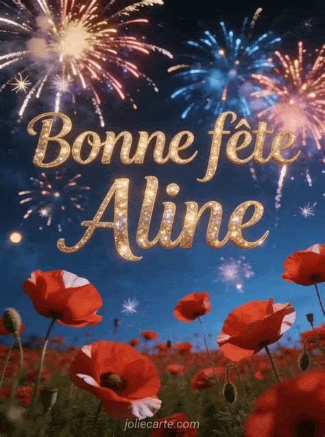 Aline Bonne Fête Gratuit  Animé 🎆 Joliecarte