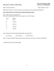 Module Subnetting Worksheet Docx Howard Community College Instructor Greg Watlington