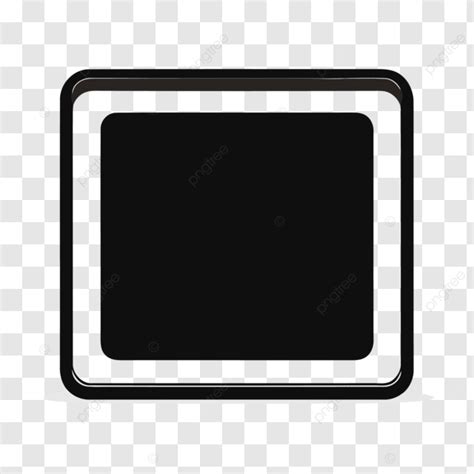 흰색 배경에 고립 된 검은 사각형 컴퓨터 화면 벡터 흰색 배경에 스누커의 단순한 검은 아이콘 그림자 없음 작은 프레임 중앙 Png 일러스트 및 벡터 에 대한 무료