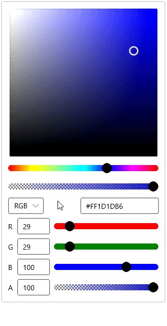 Solid Color Selection In Winui Color Picker Control Syncfusion